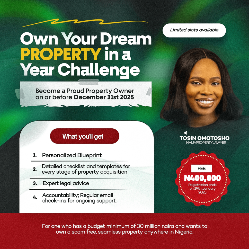 Own your dream Property in Nigeria in a year Challenge 2026 - Charis ...